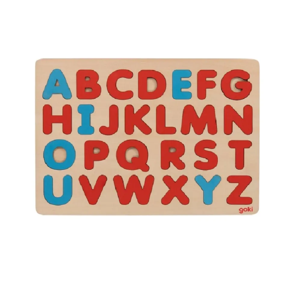 Rompecabezas del alfabeto, método Montessori - Goki - Juguetes De Madera